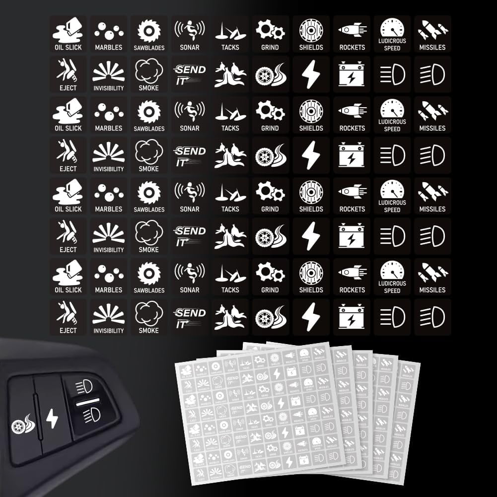 400 Pcs Car Switch Panel Stickers White Auto Switch ID Label Decals ...