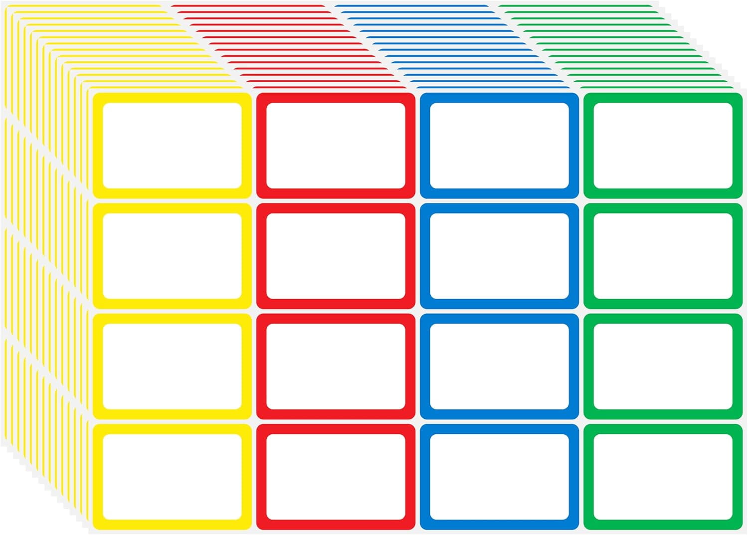 400 Pcs Colorful Name Tag Stickers, Name Tags Labels - 4 Colors 3"x2 ...