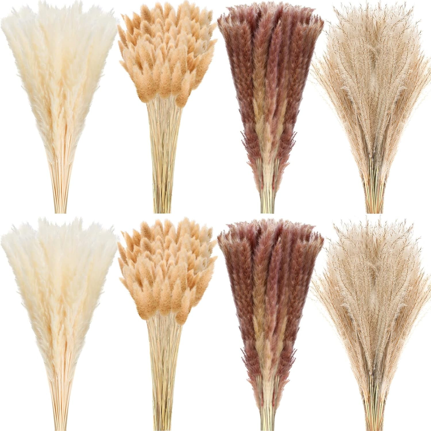 400 Pcs Dried Pampas Grass Decor Bulk 17 Inch White Dried Reed Grass ...