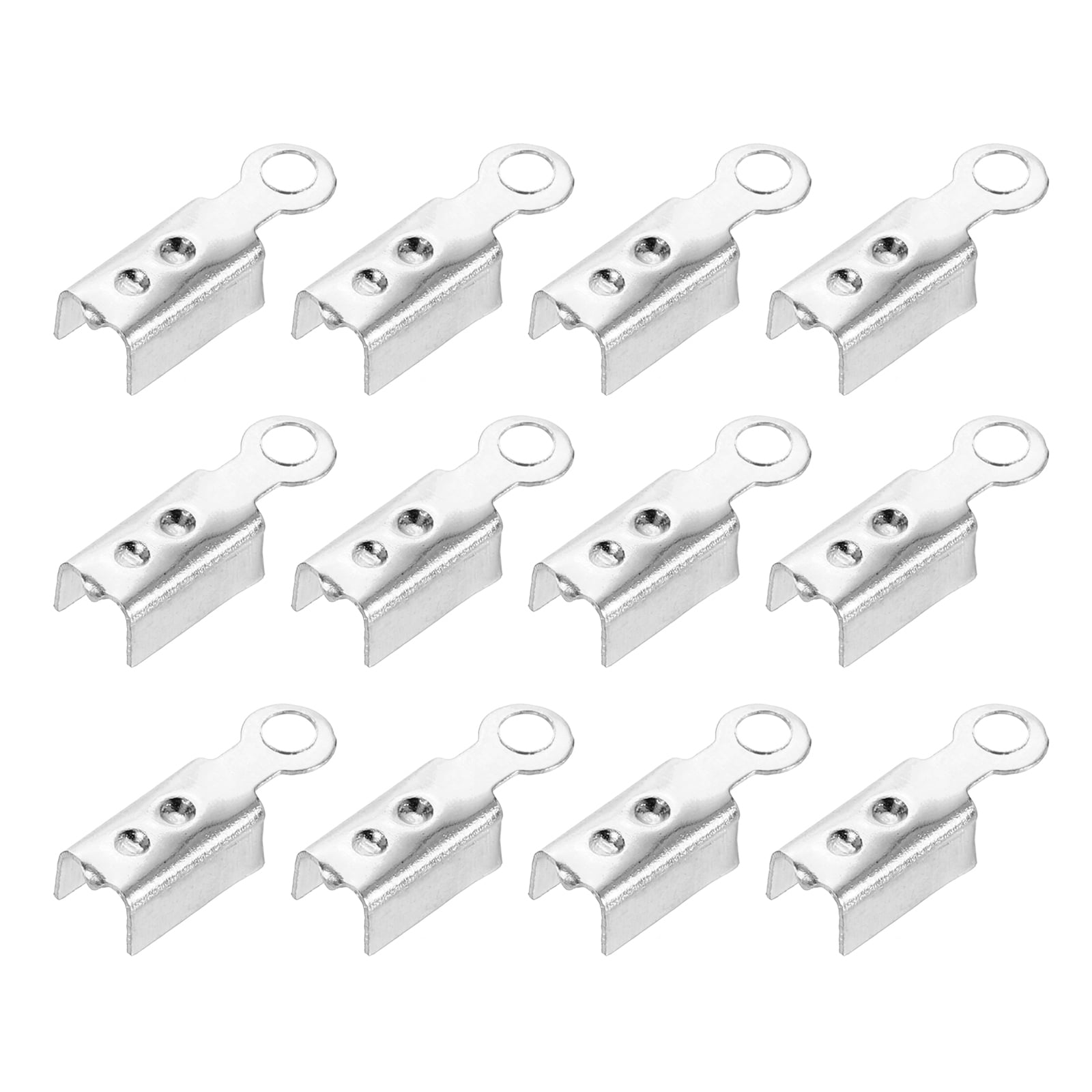 400 Pcs Fold Over Cord Ends, 10.2x2.5mm Ribbon Crimp Ends Cap, Clasp ...