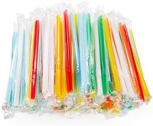 400 Pcs Individually Wrapped Jumbo Smoothie Straws, Multi Colors ...