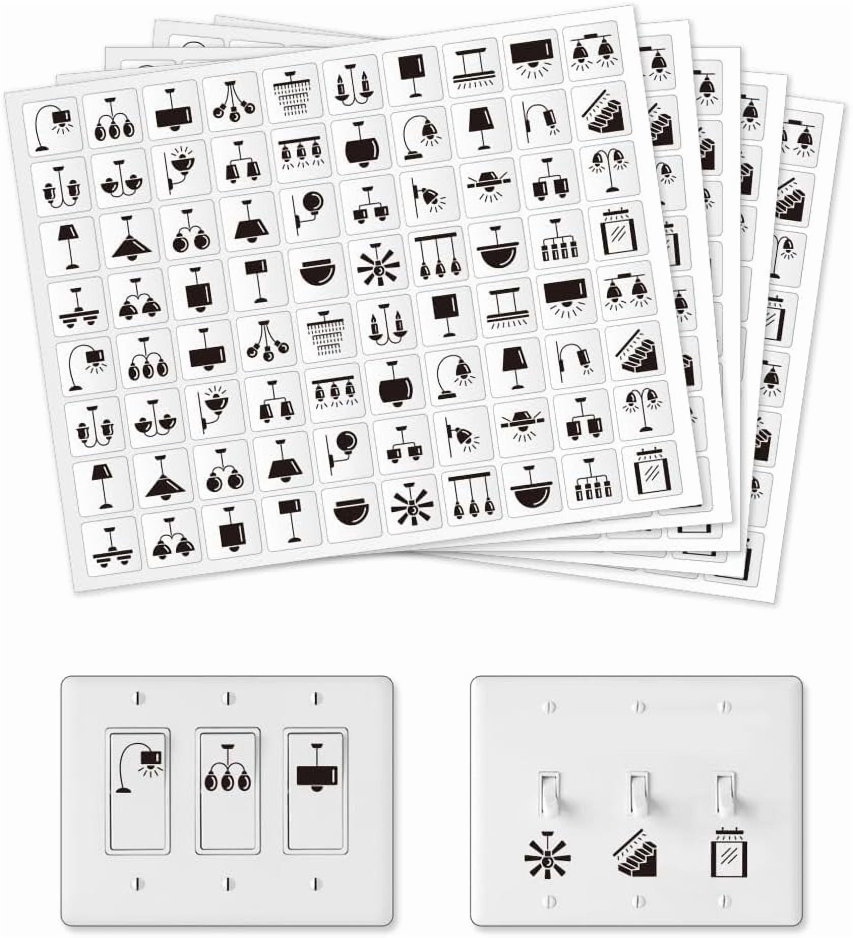 400 Pcs Light Switch Sticker Labels 40 Designs Transparent Switch ID ...