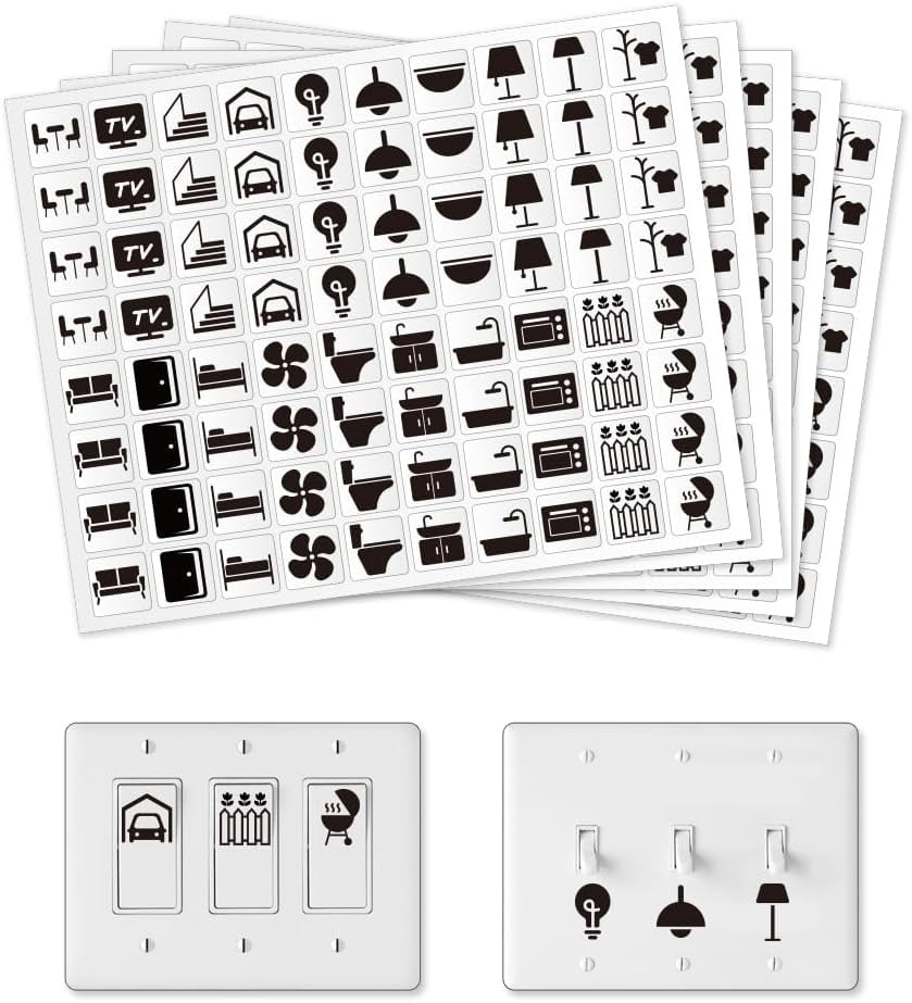 400 Pcs Light Switch Sticker Labels Transparent Switch ID Stickers ...