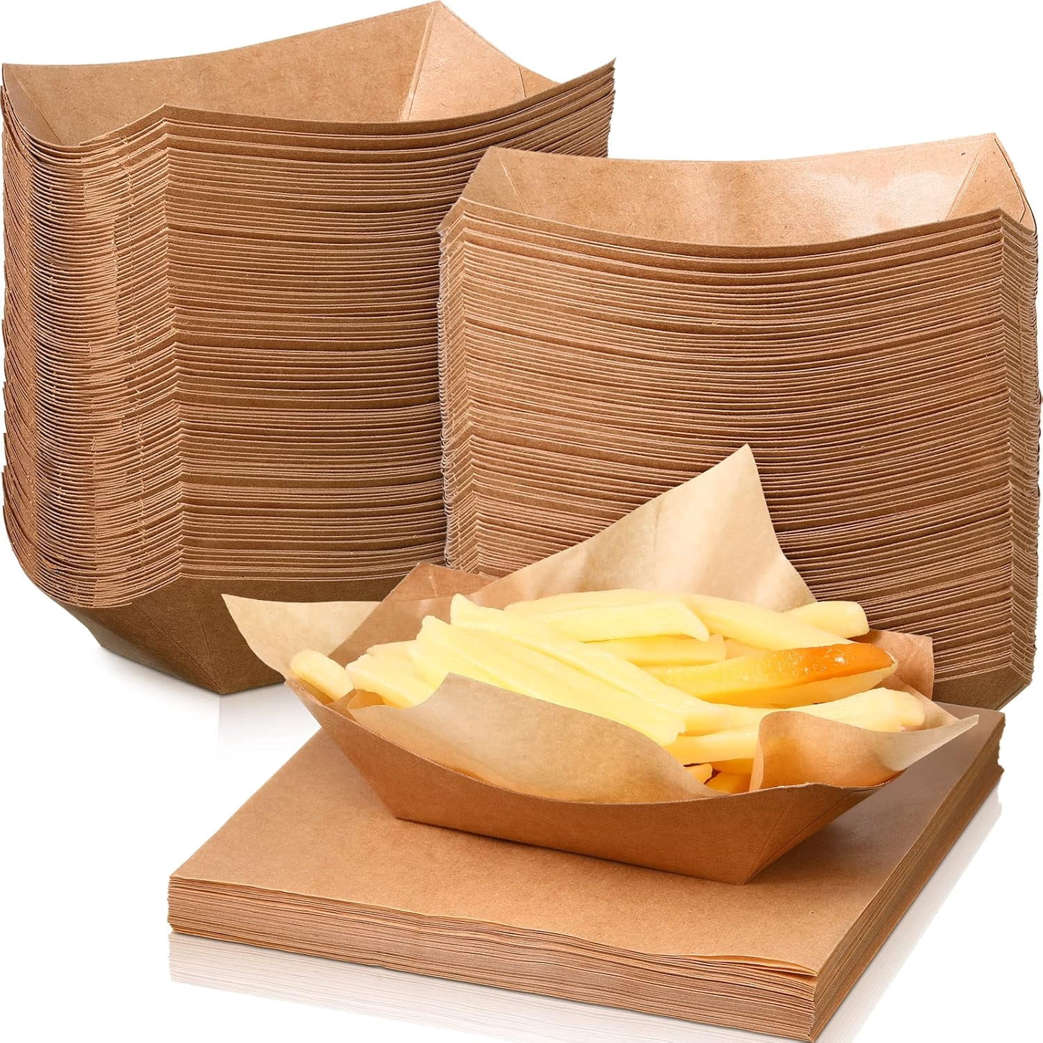 400 Pcs Paper Food Trays and Wrap Paper 1LB Snack Trays Disposable ...