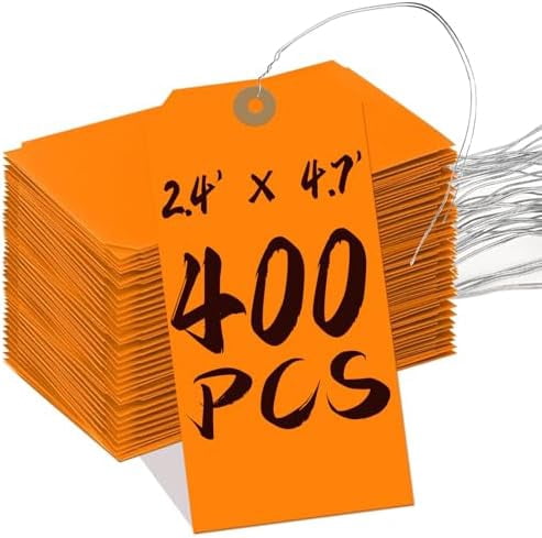 400 Pcs Shipping Tags, 4 3/4 x 2 3/8 inches Label Hang Tags with ...