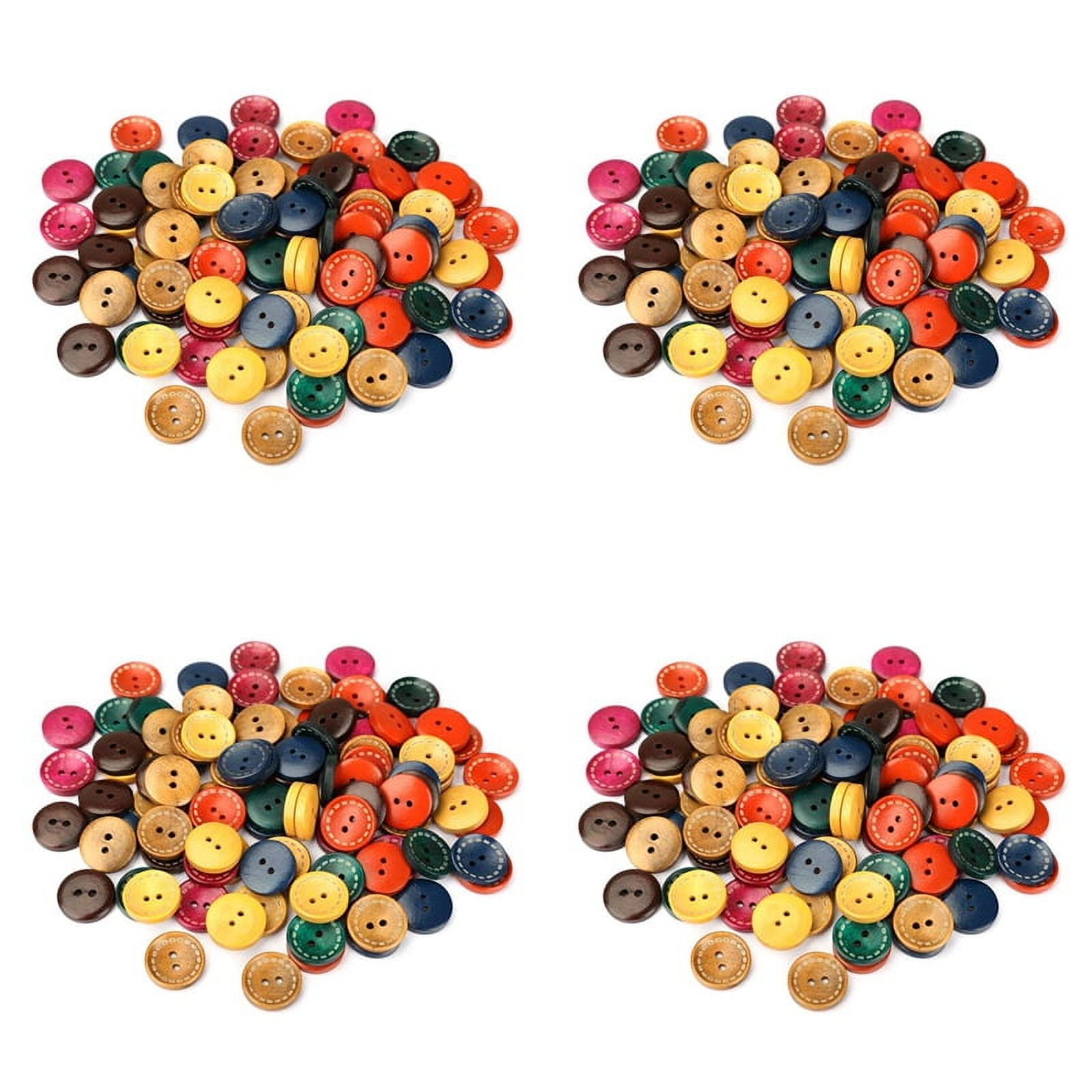 400 Pcs Wooden Dolls Buttons Children Buttons Wooden Buttons Button DIY ...