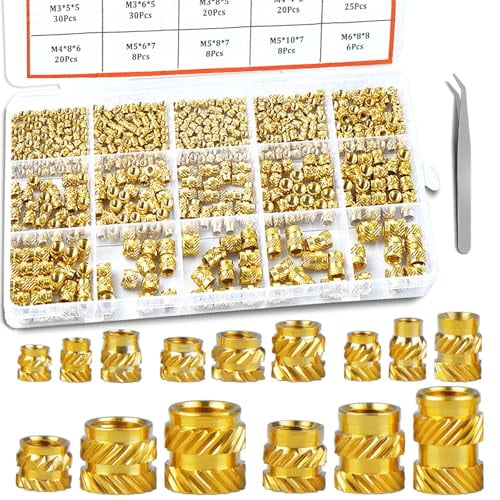 400 PcsPremium Brass Threaded Inserts Kit, M2 M2.5 M3 M4 M5 M6 Female ...