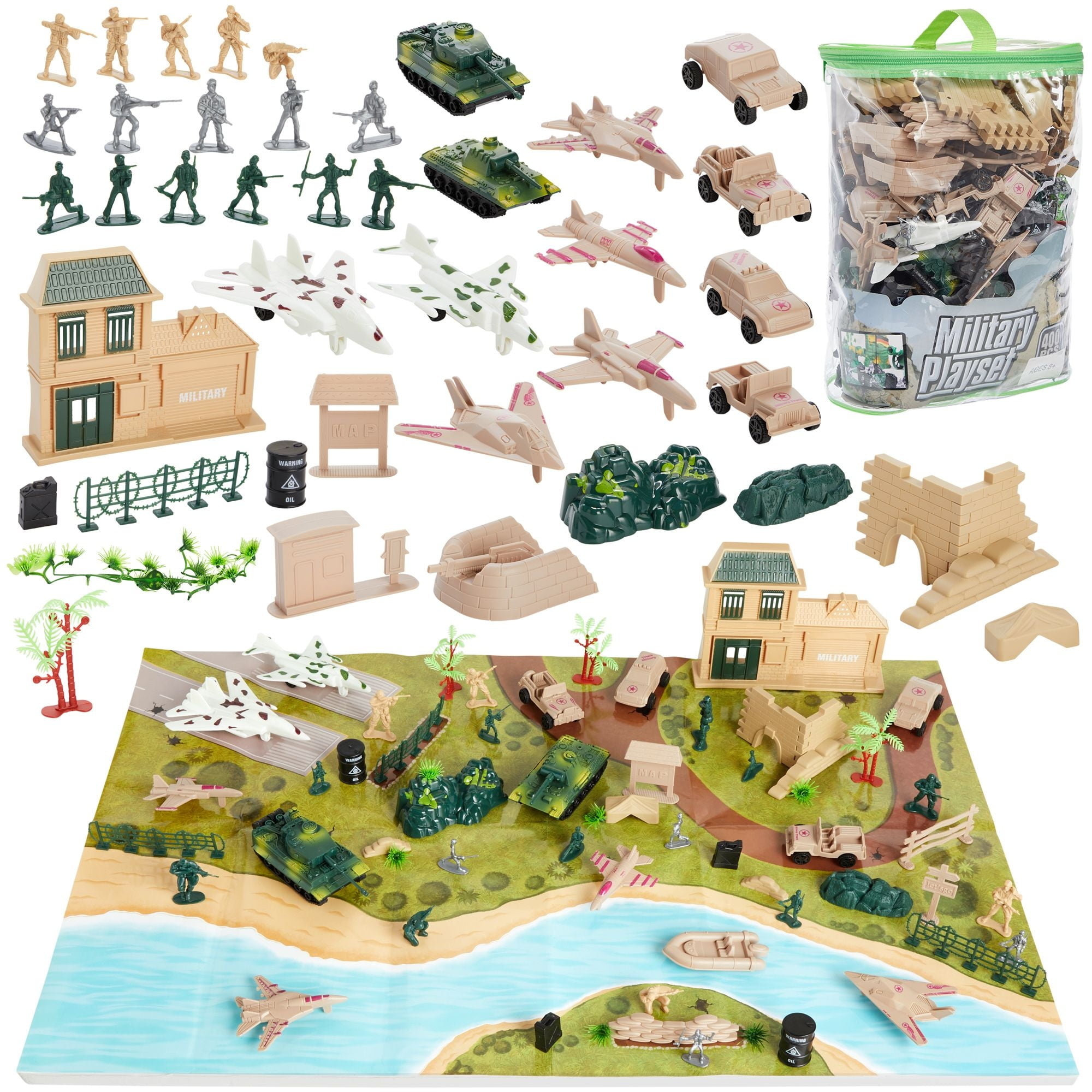400-Piece Army Men Toy Soldiers Playset for Boys – Small Plastic Action ...