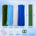400 Piece Blue Chenille Stem Art & Craft Kit for DIY Flower Making ...