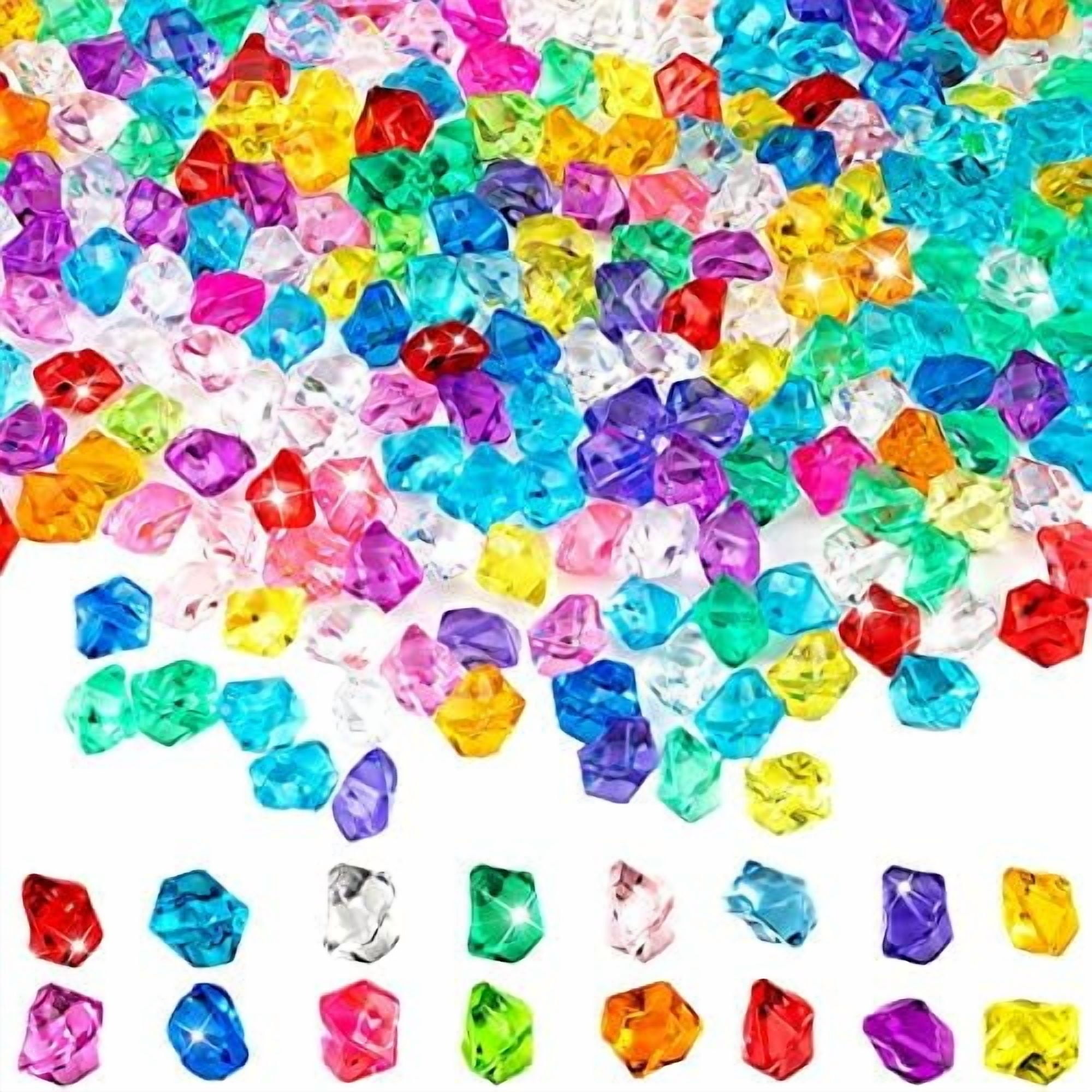 400 Piece Multicolor Acrylic Gems Ice Cubes Set Fake Crushed Ice Rocks ...