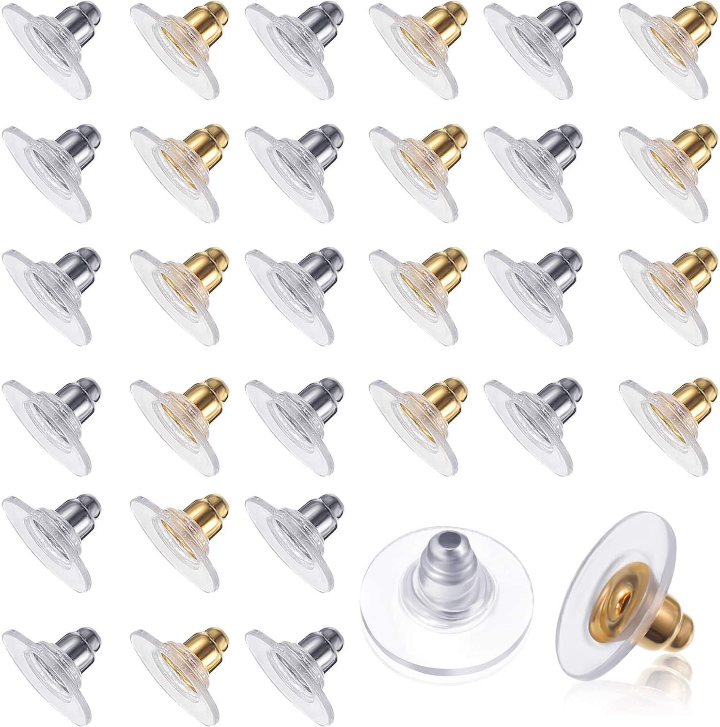 400 Pieces Bullet Clutch Earring Backs with Pad, Earring Safety Backs ...