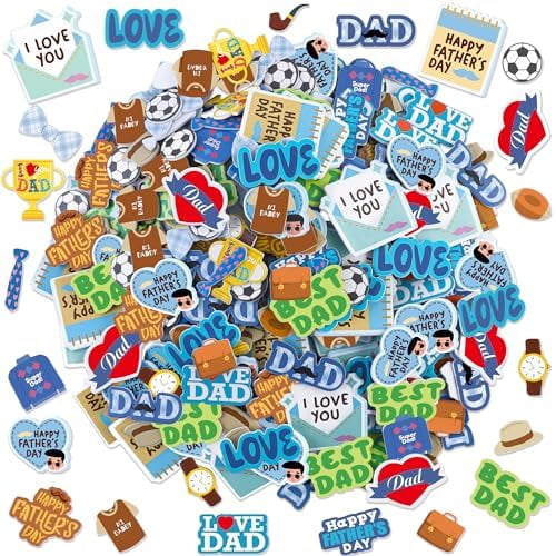 400 Pieces Happy Father's Day Foam Stickers Adhesive Craft Stickers ...