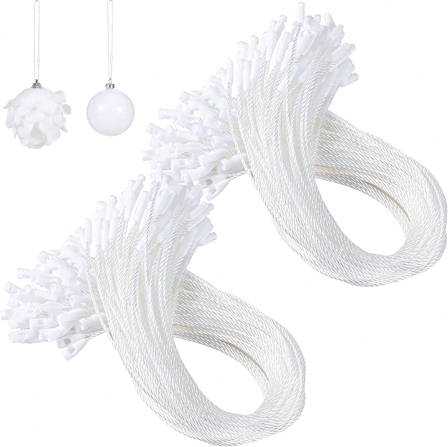 400 Pieces Ornament Hangers Snap Locking Ropes Hang Tag Ornament ...
