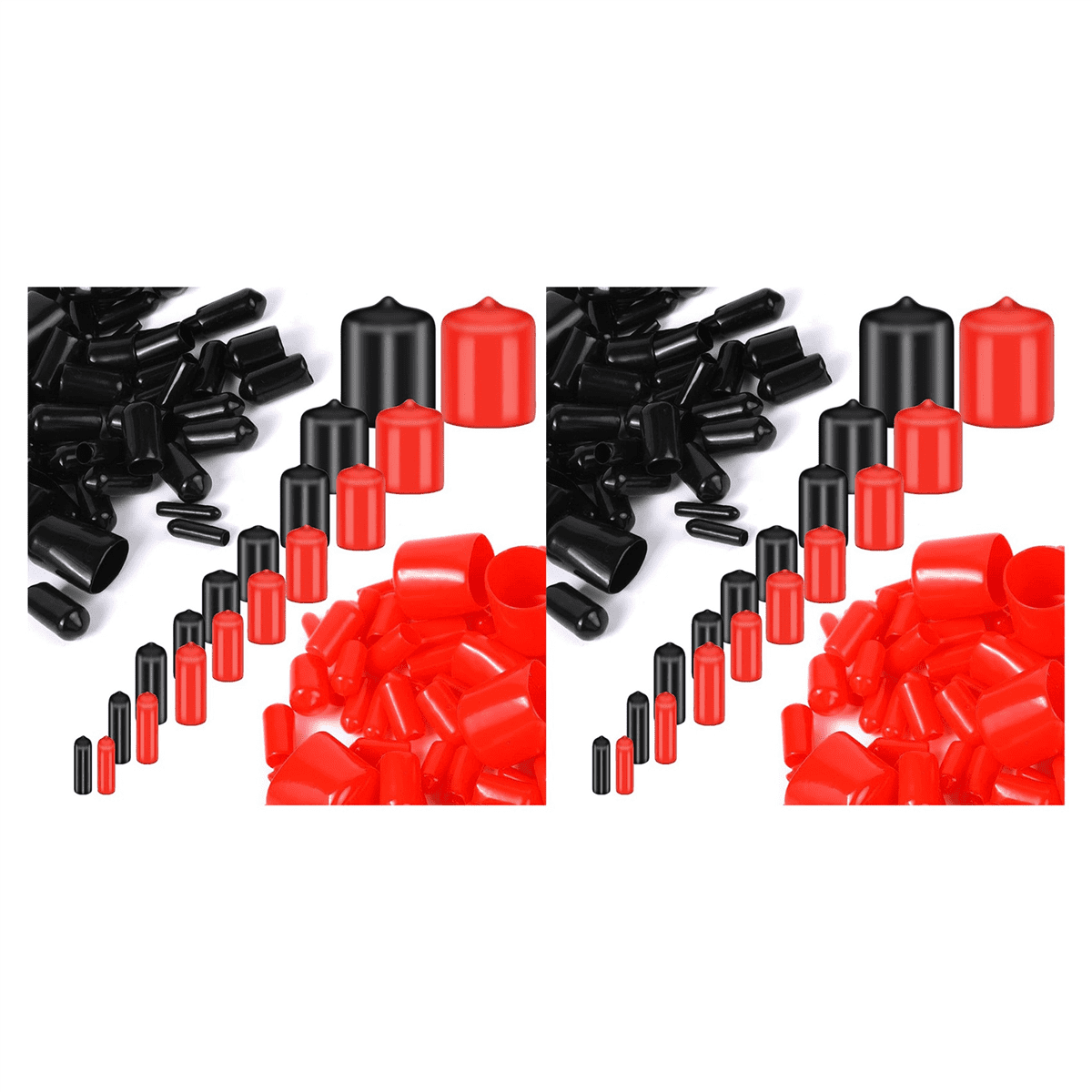 400 Pieces Rubber End Caps Flexible Screw Cap Thread Bolt Protector ...