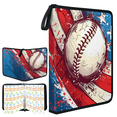 400 Pocket Baseball Card Binder with 50 Sleeves, 4 Pocket PU Leather ...