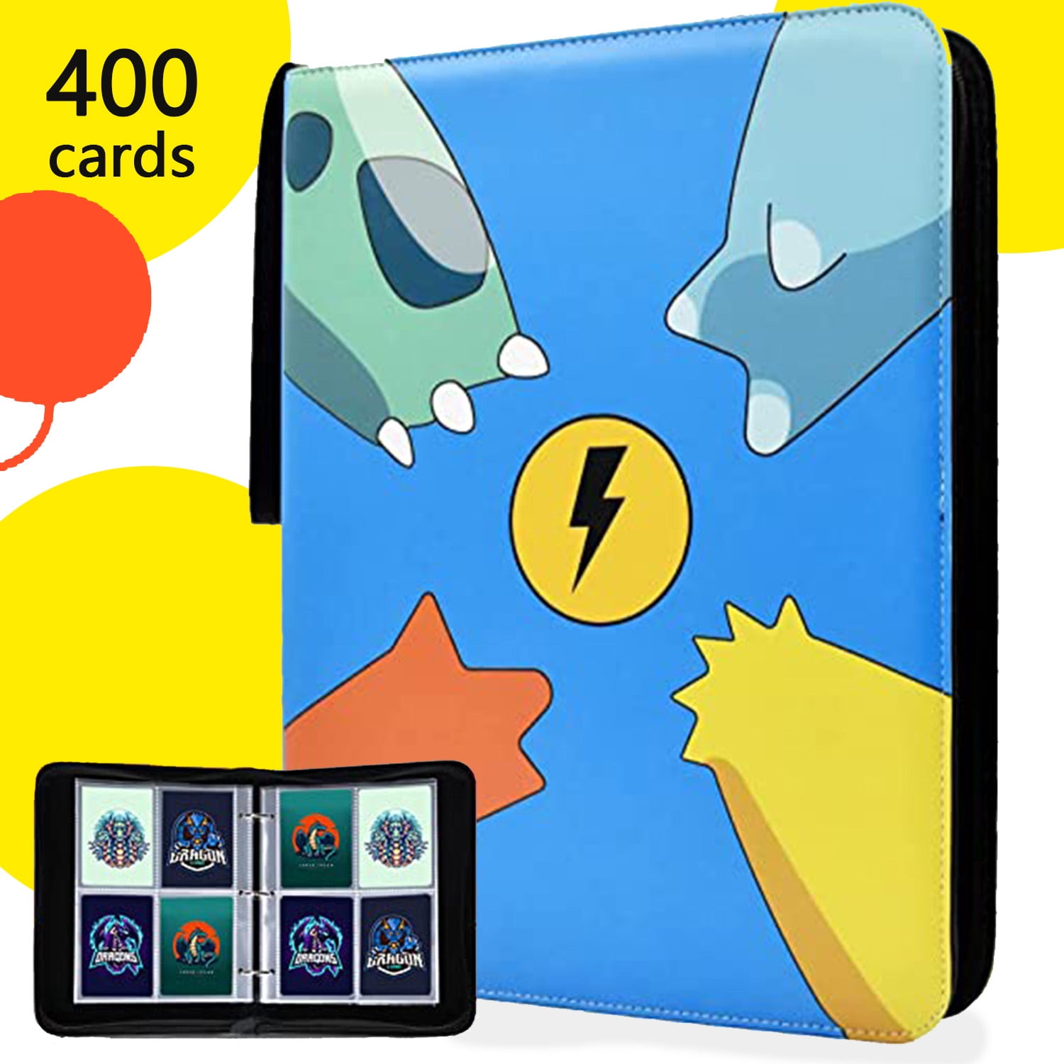 400 Pockets Card Binder Holder Waterproof Leather Zipper Case Binder ...