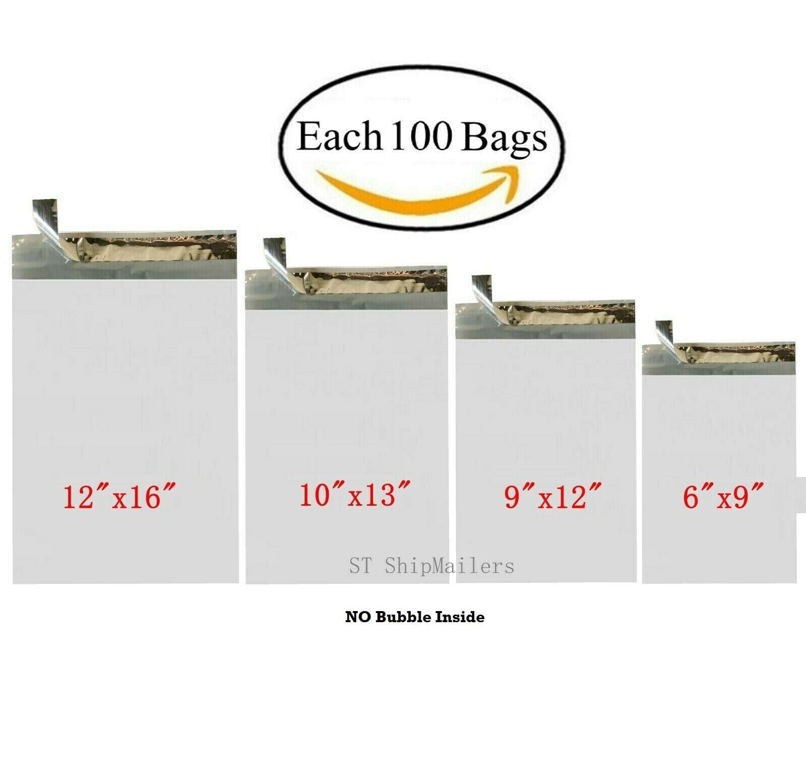 400 Poly Mailers Shipping Bags Each 100 6x9 9x12 10x13 12x16"-PM mix ...