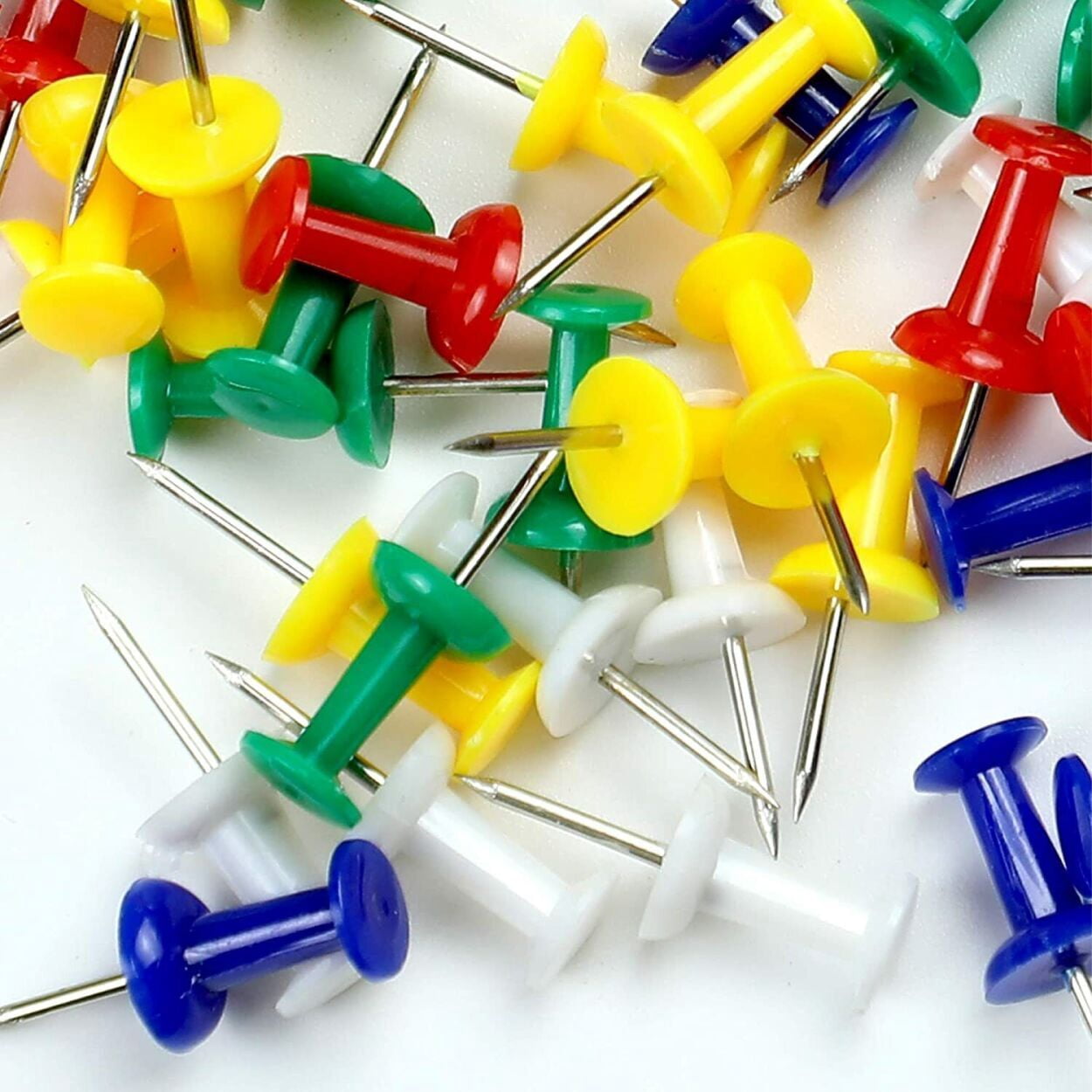 400 Push Pins Thumb Tacks Plastic Head Steel Point Durable Anti-Rust Re ...