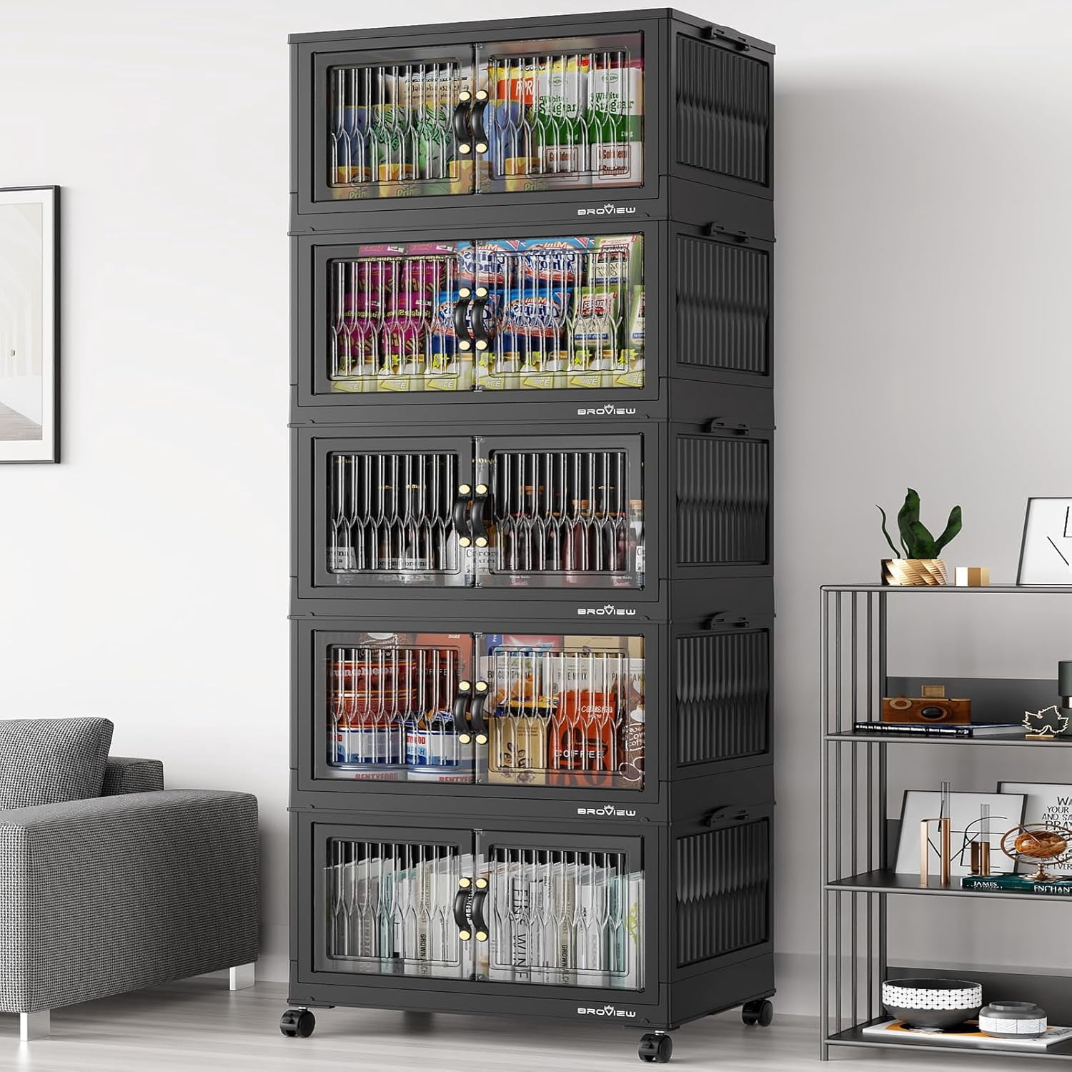 400 Qt Stackable Storage Bins with Lid, Plastic Closet Organizers and ...