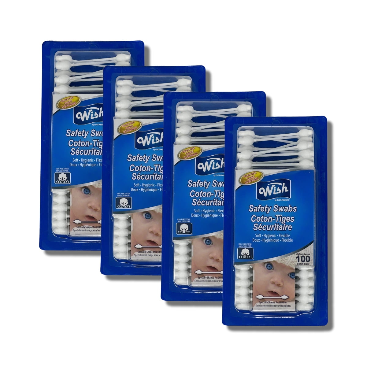 400 Safety Swabs Cotton swab Baby Safe large Cotton Tip for Newborn ...