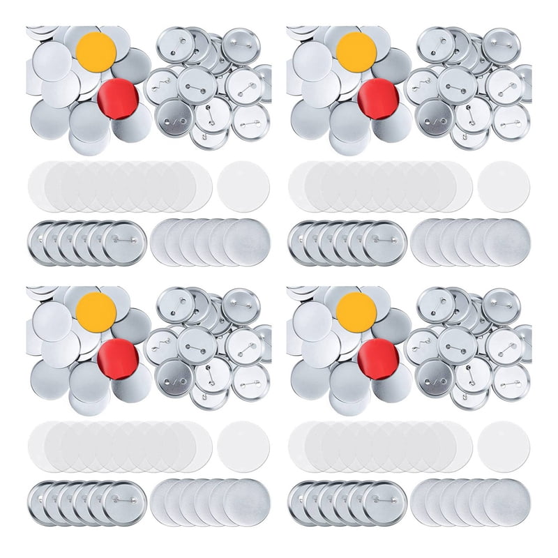 400 Sets Round Button Parts Blank Making Supplies 58mm Metal Button ...