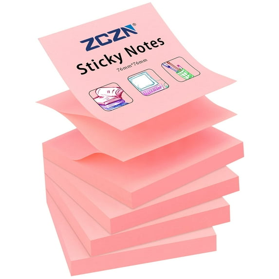 400 Sheets Pop-up Sticky Notes 3x3 Inches, 4 Pads Bright Memo Notes ...