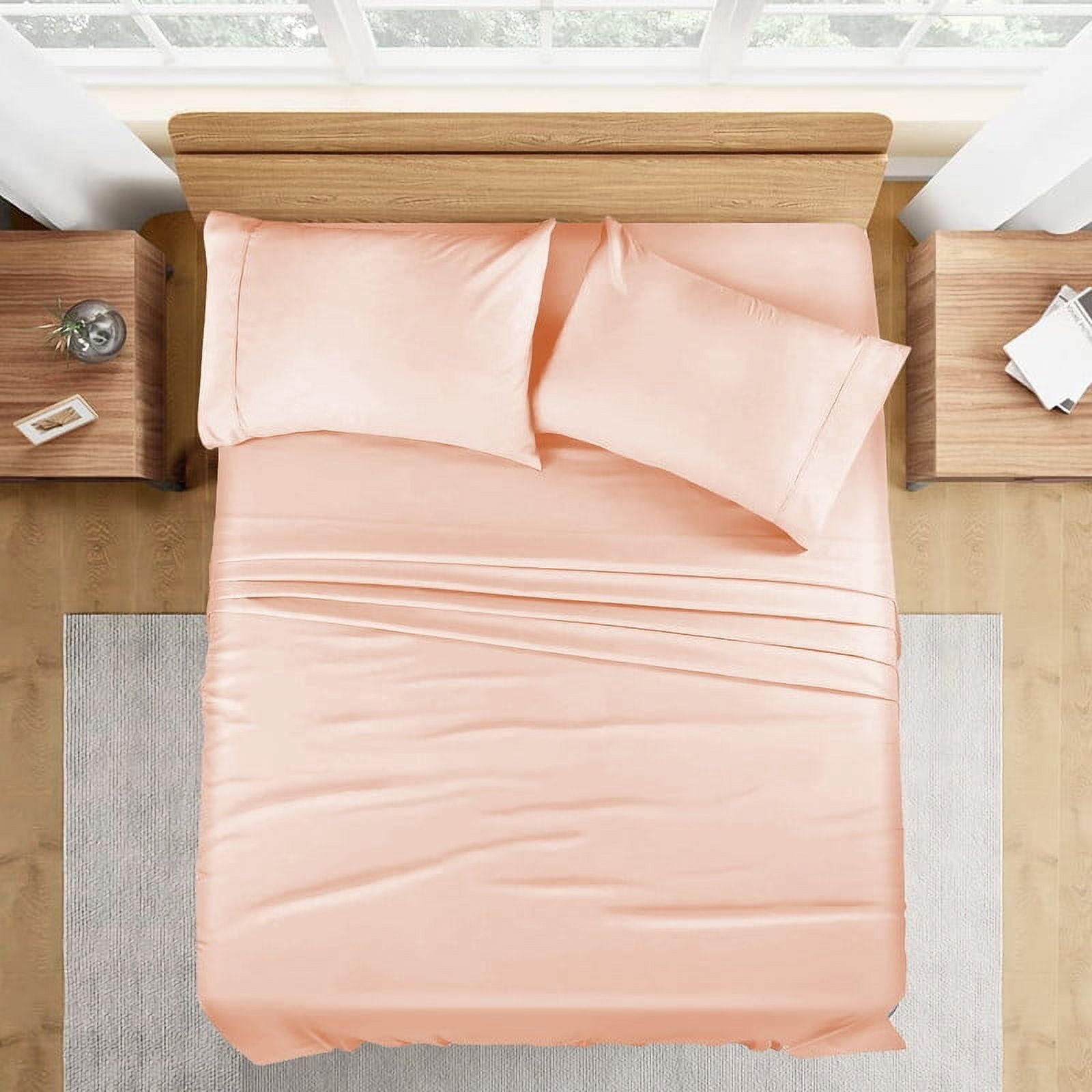 400 Thread Count 4 Pcs Sheet Set Deep Pocket 18 Inch 100% Egyptian ...