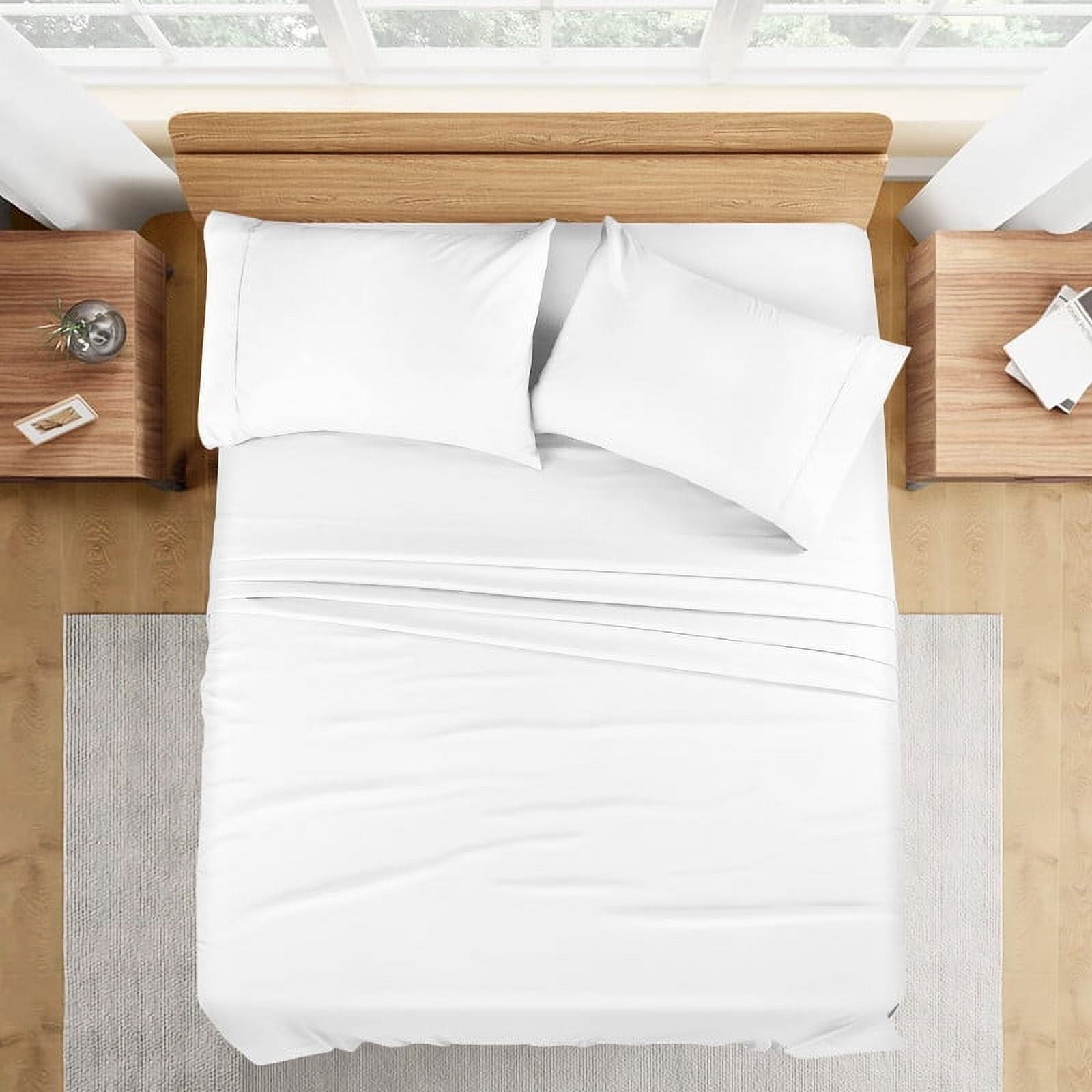 400 Thread Count 4 Pcs Sheet Set Deep Pocket 21 Inch 100% Egyptian ...