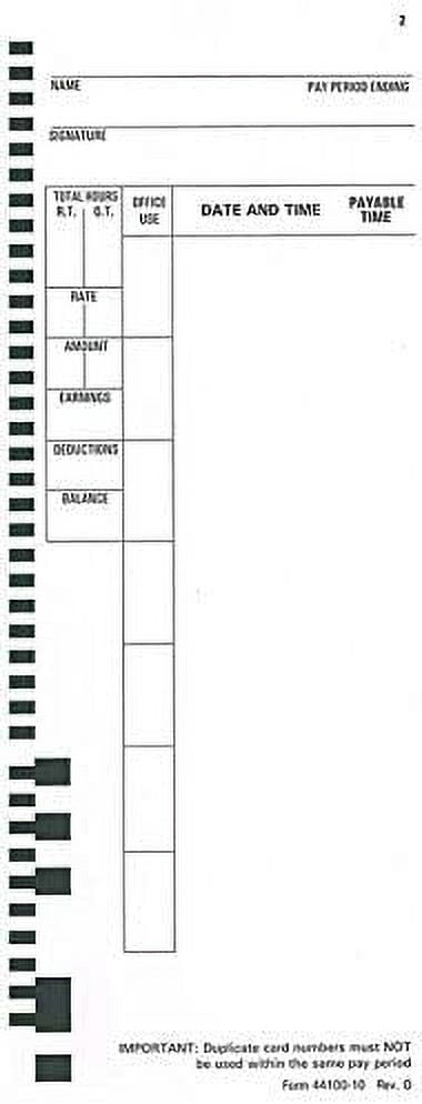 400 Time Cards for Pyramid 4000, 4000Pro, 4000HD, 5000 and 5000HD Time ...