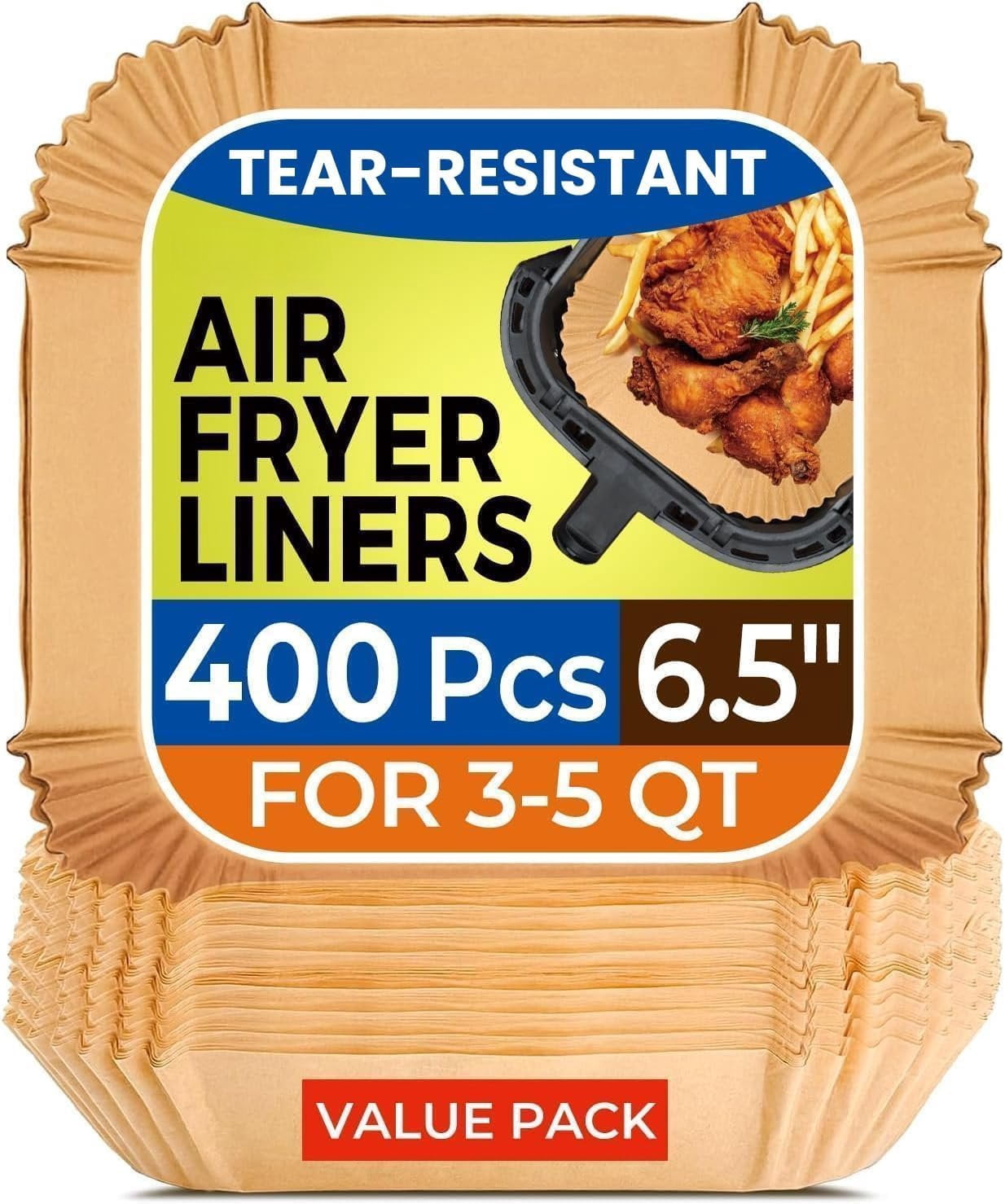400 count Air Fryer Paper Liners, 6.5" Square Air Fryer Liners ...