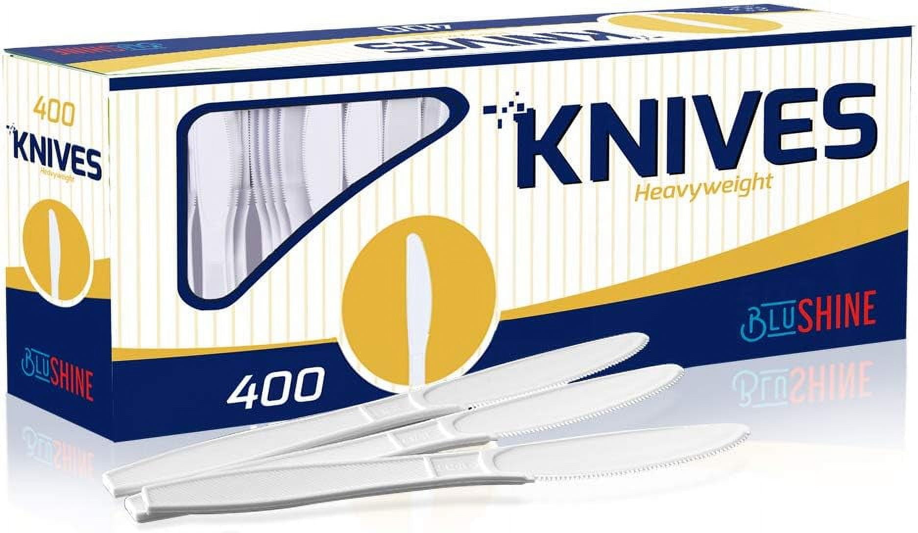 400 pack Extra Heavyweight Disposable White Plastic Knives-Heavy Duty ...