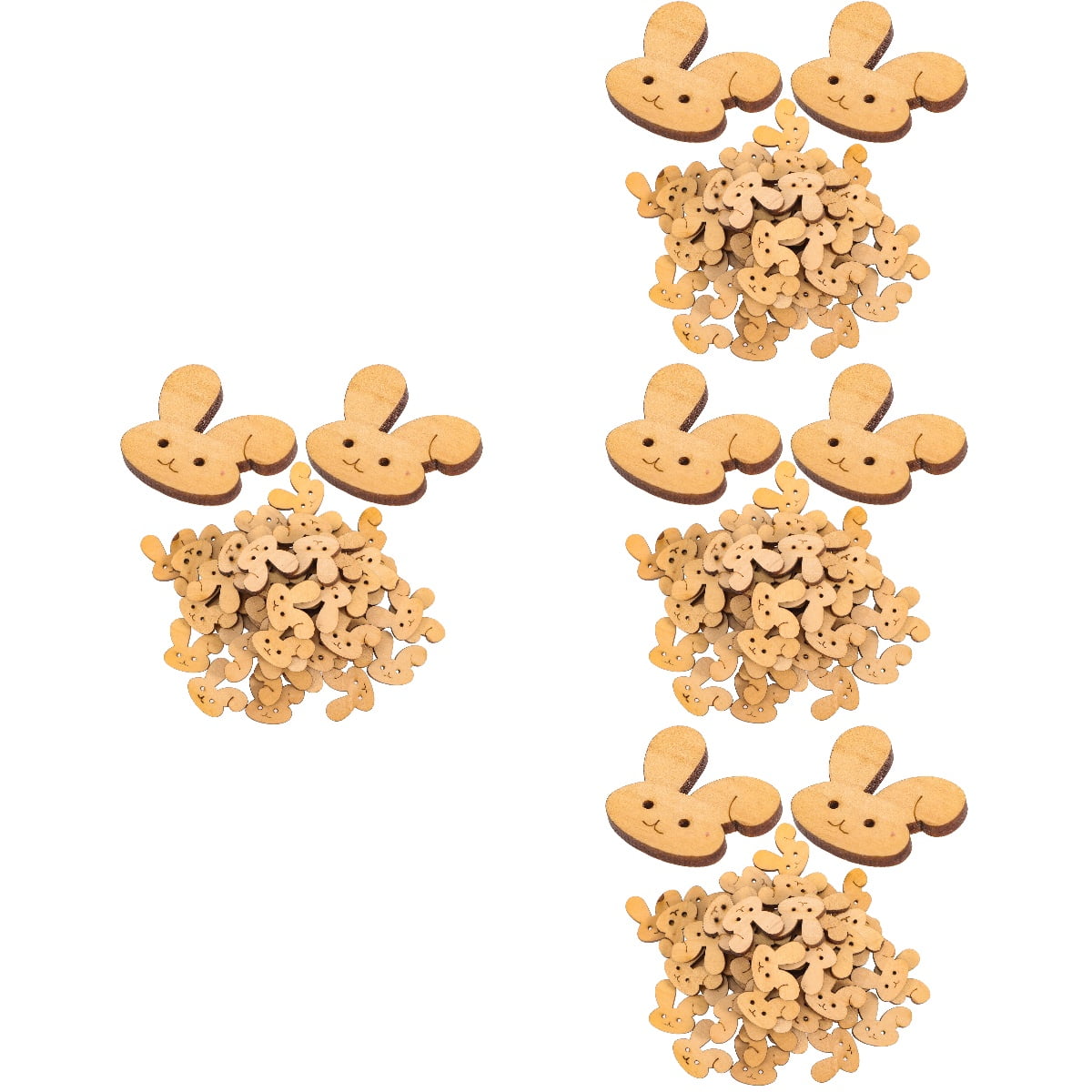400 Pcs Easter Diy Bunny Wood Cutouts Unfinished Diy Craft Bunny Signs Wooden Craft