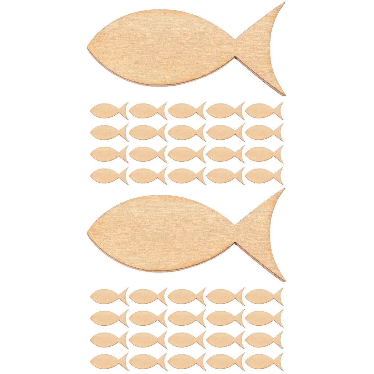 400 pcs Unfinished Fish Wood Pieces DIY Blank Wood Slices Wooden Fish ...