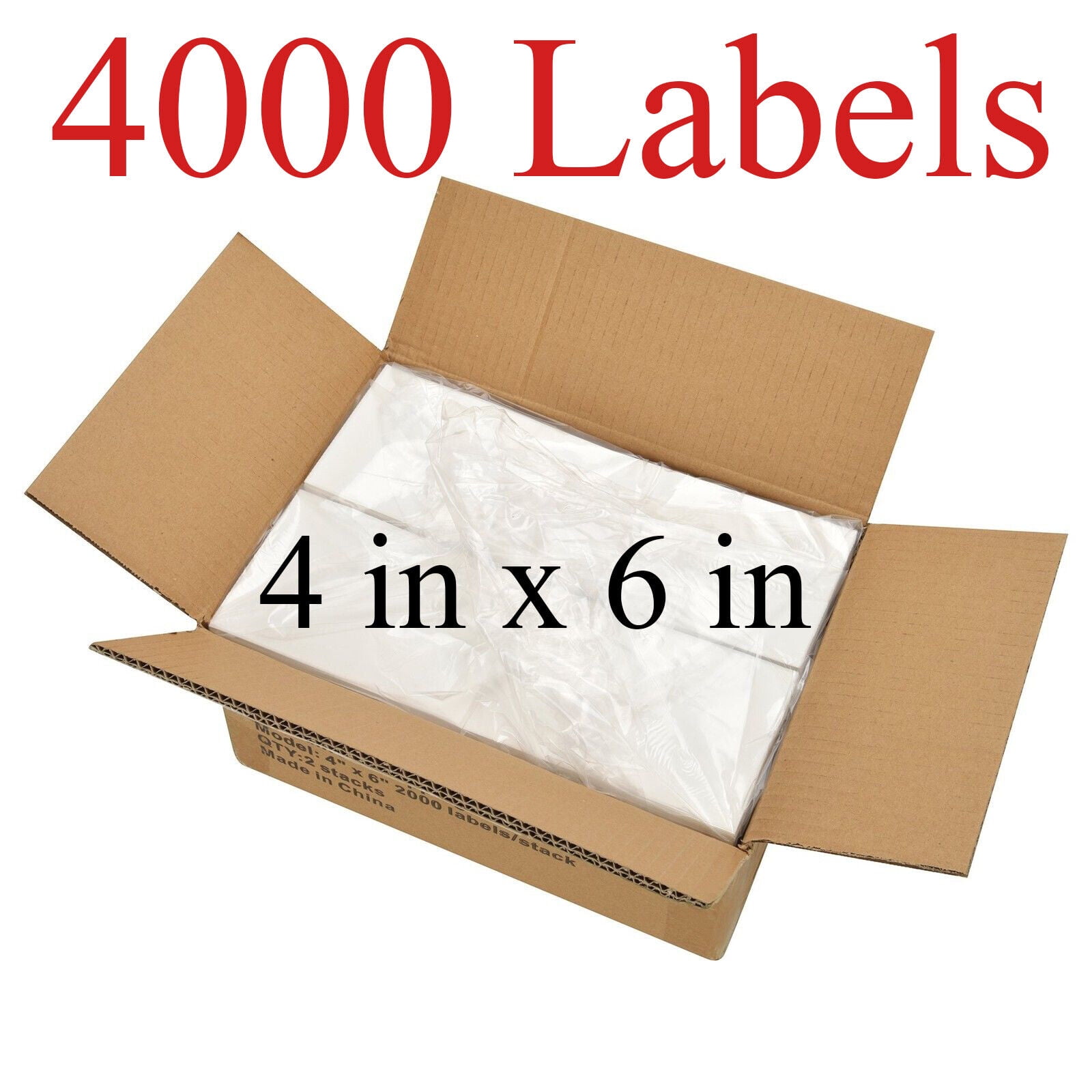 4000 - 4x6 Fanfold Direct Thermal Shipping Labels for Zebra & Rollo ...