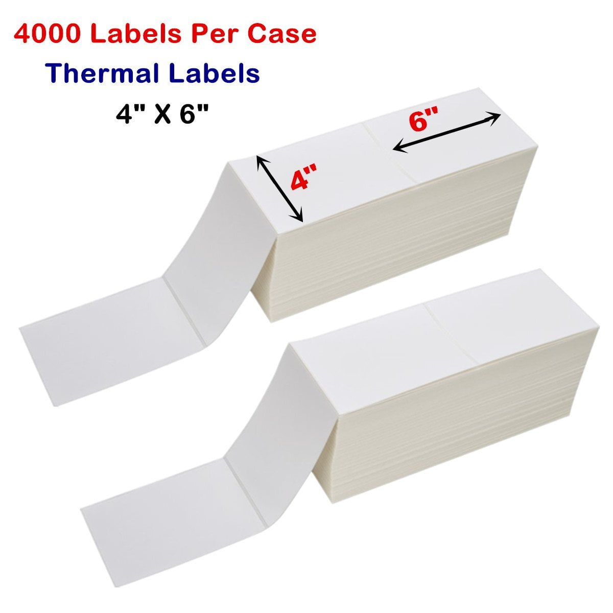 4000 Fanfold 4" x 6" Direct Thermal Shipping / Barcode Labels - for ...