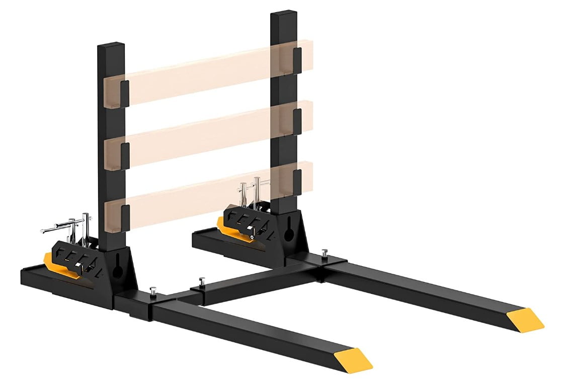 4000 LBS 60" Heavy Duty Clamp-on Pallet Forks [Twin Screw Design ...