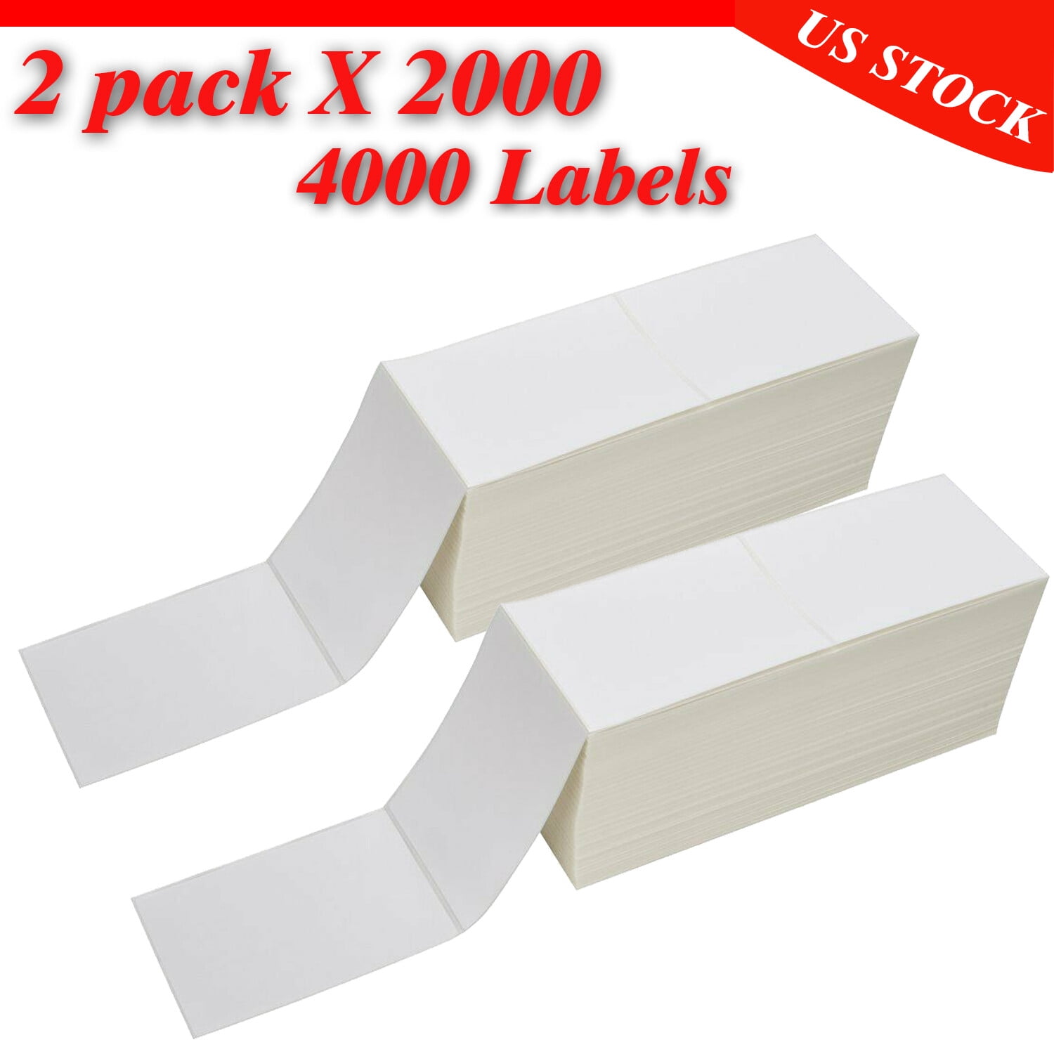 4000 Labels Fanfold 4x6 Direct Thermal Label Shipping Zebra ZP450 ZP505 ...