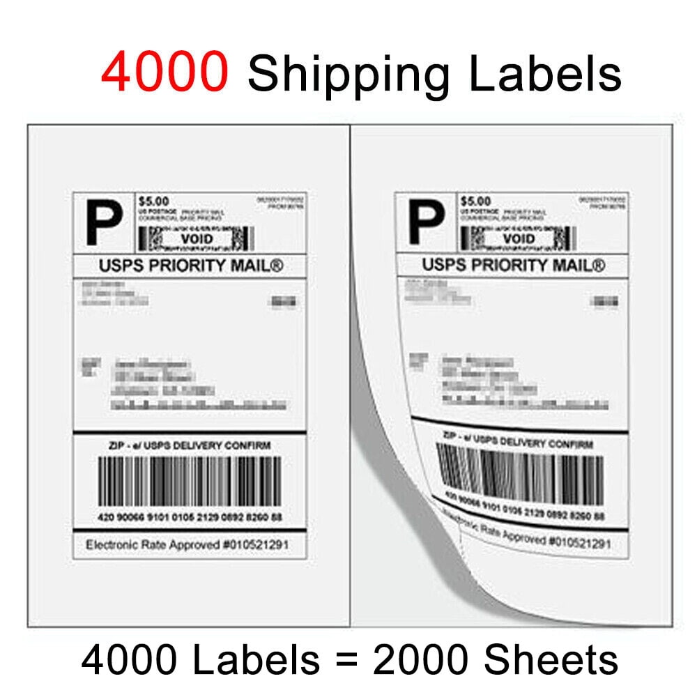 4000 Labels Premium 8.5"x5.5" Half Sheet Address Shipping Labels Self ...