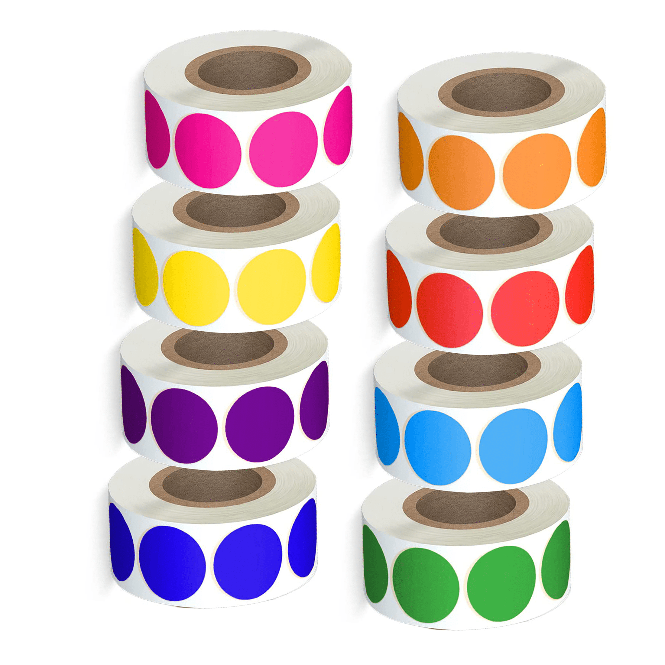 4000 PCS 3/4 Inch Color Coding Dot Stickers, 8 Bright Colors Round ...