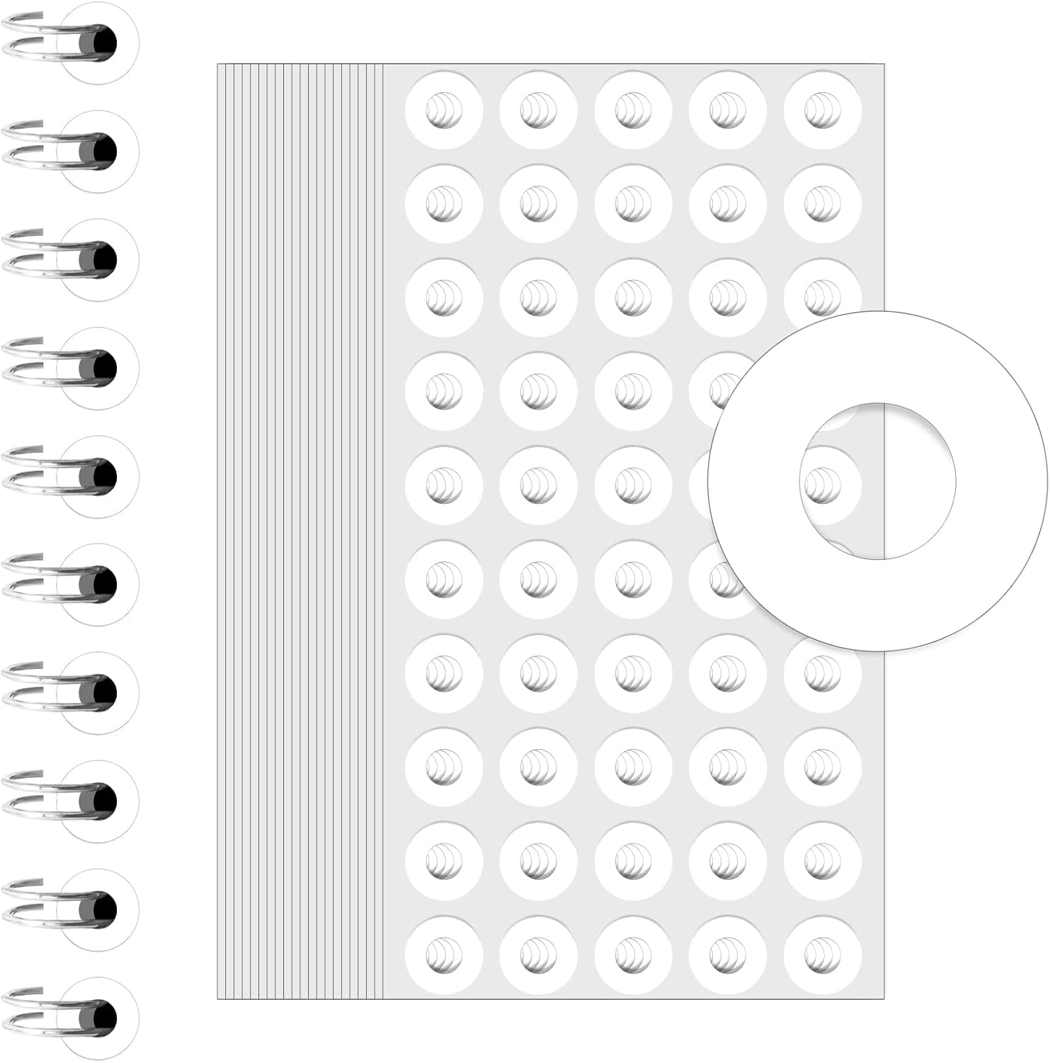 4000 PCS Self-Adhesive Hole Reinforcement Stickers, 1/4" Diameter Hole ...