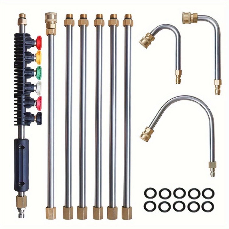 4000 PSI High Pressure Washer Extension Wand - 10pcs/set 1/4" Quick ...