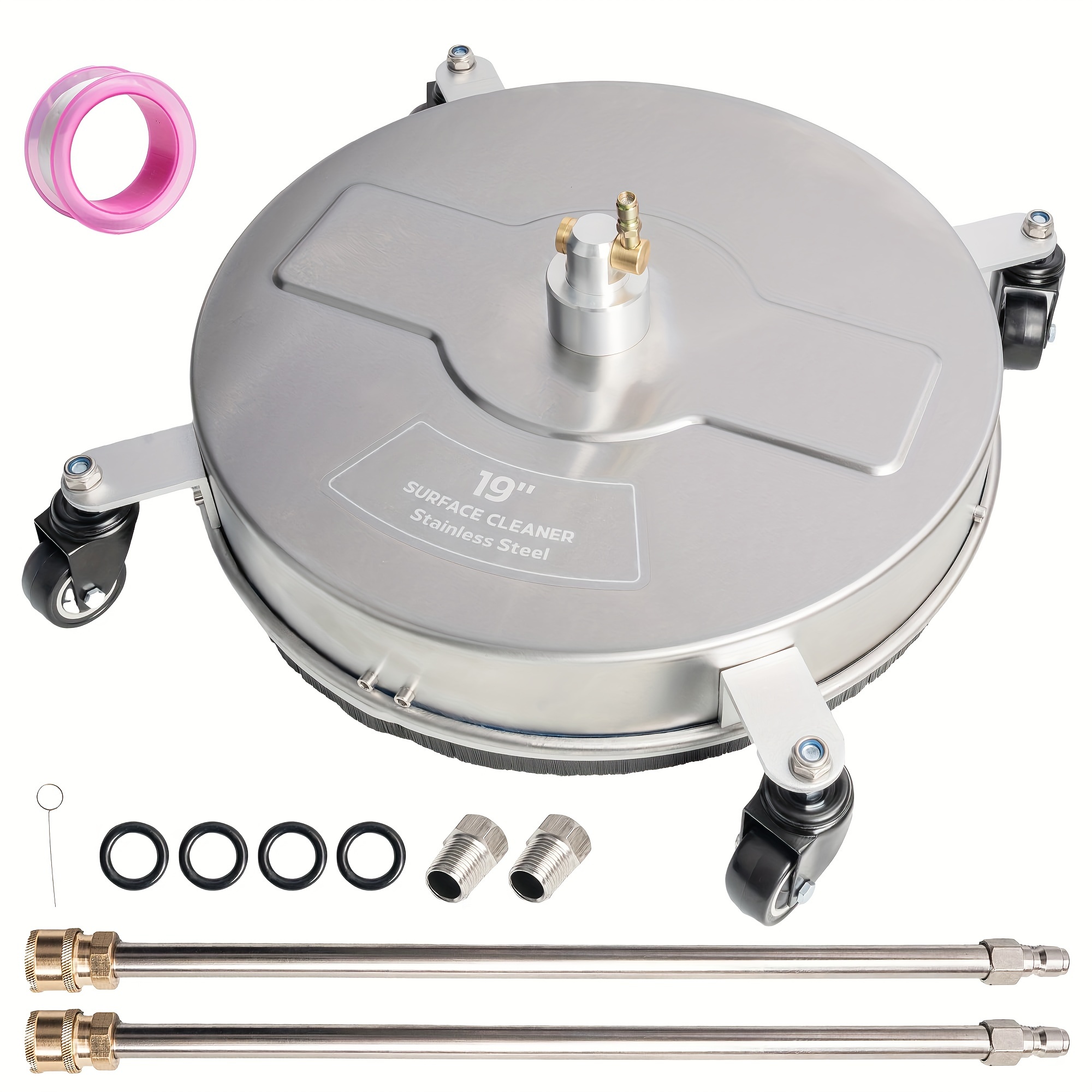 4000 PSI Pressure Washer Surface Cleaner - Stainless Steel, 4 Wheels ...