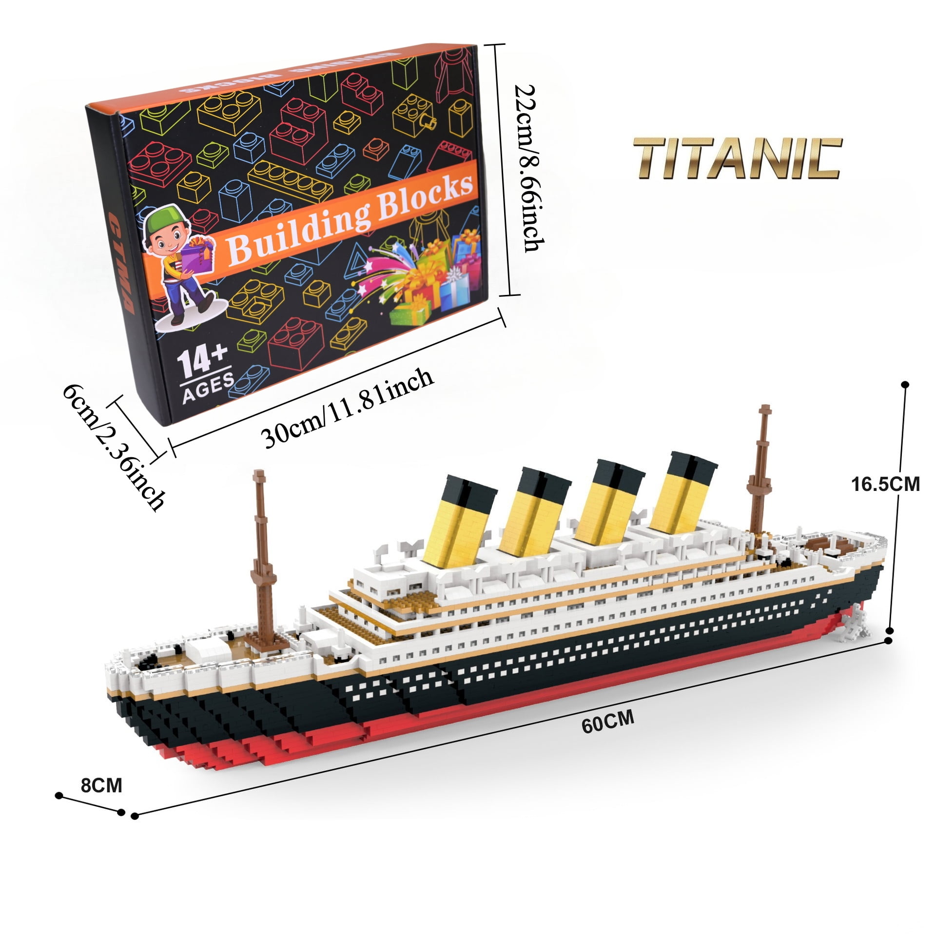 4000+Pcs Titanic Model Cruise Ship Building Blocks MOC Boat Bricks ...
