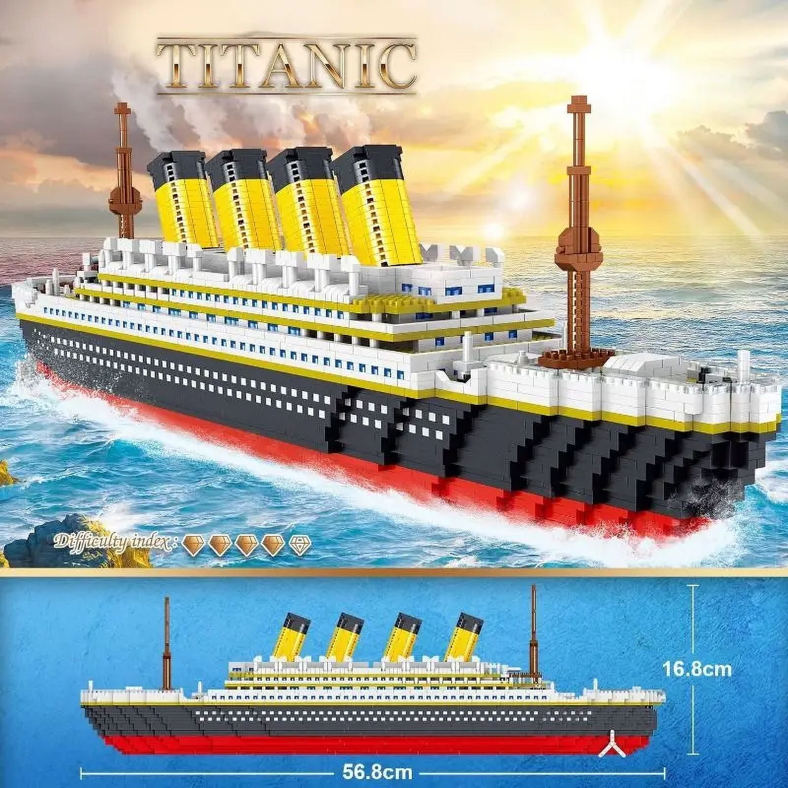 4000+Pcs Titanic Model Cruise Ship Building Blocks MOC Boat Bricks ...
