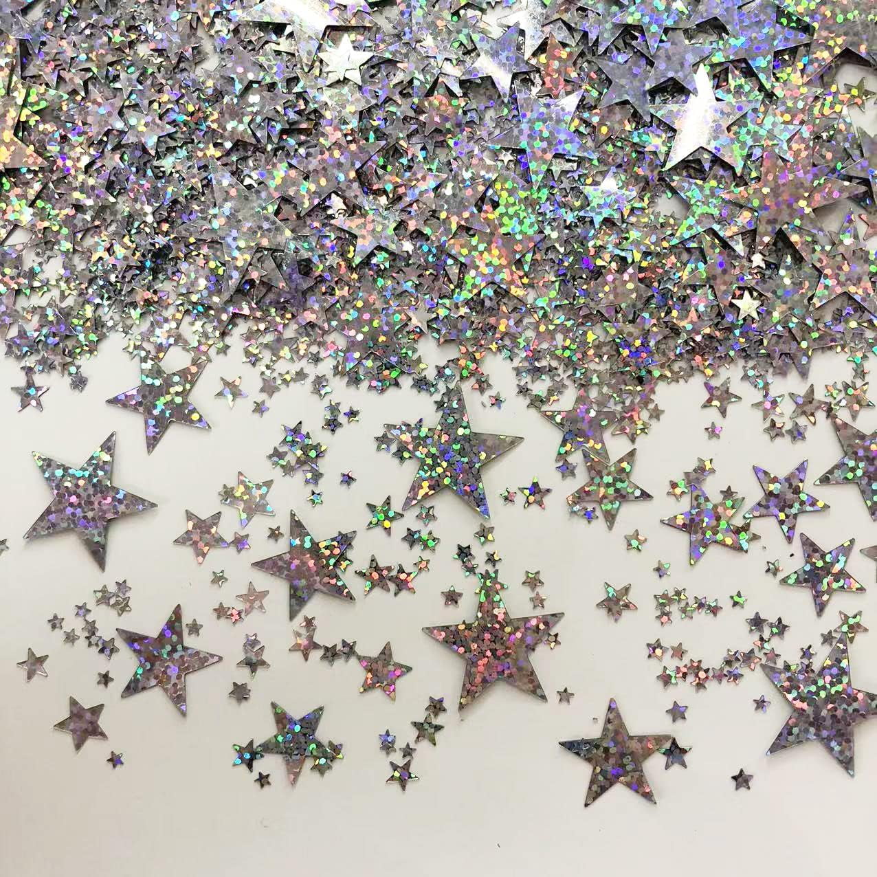 4000 Piece Star Confetti Glitter Table Decoration Silver Metallic