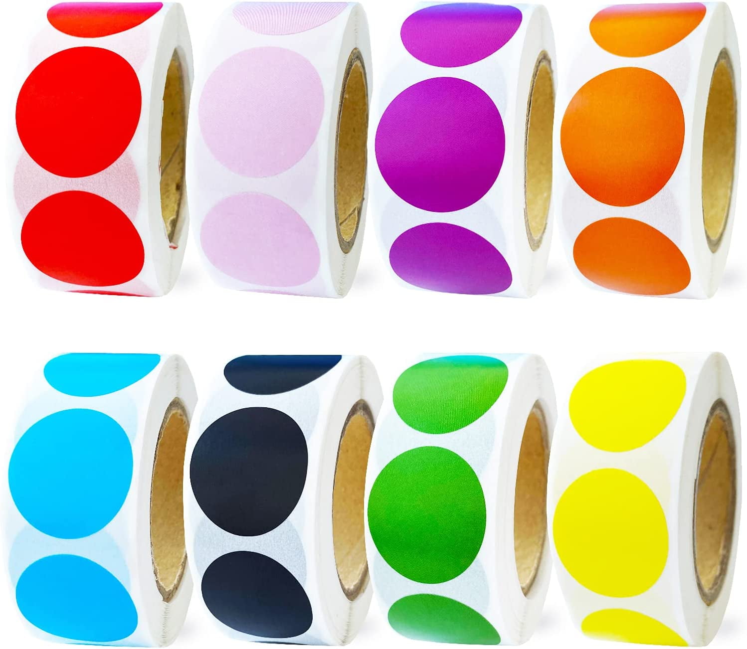 4000 Pieces 1 Inch Round Removable Color-Code Dot Stickers Color Coding ...