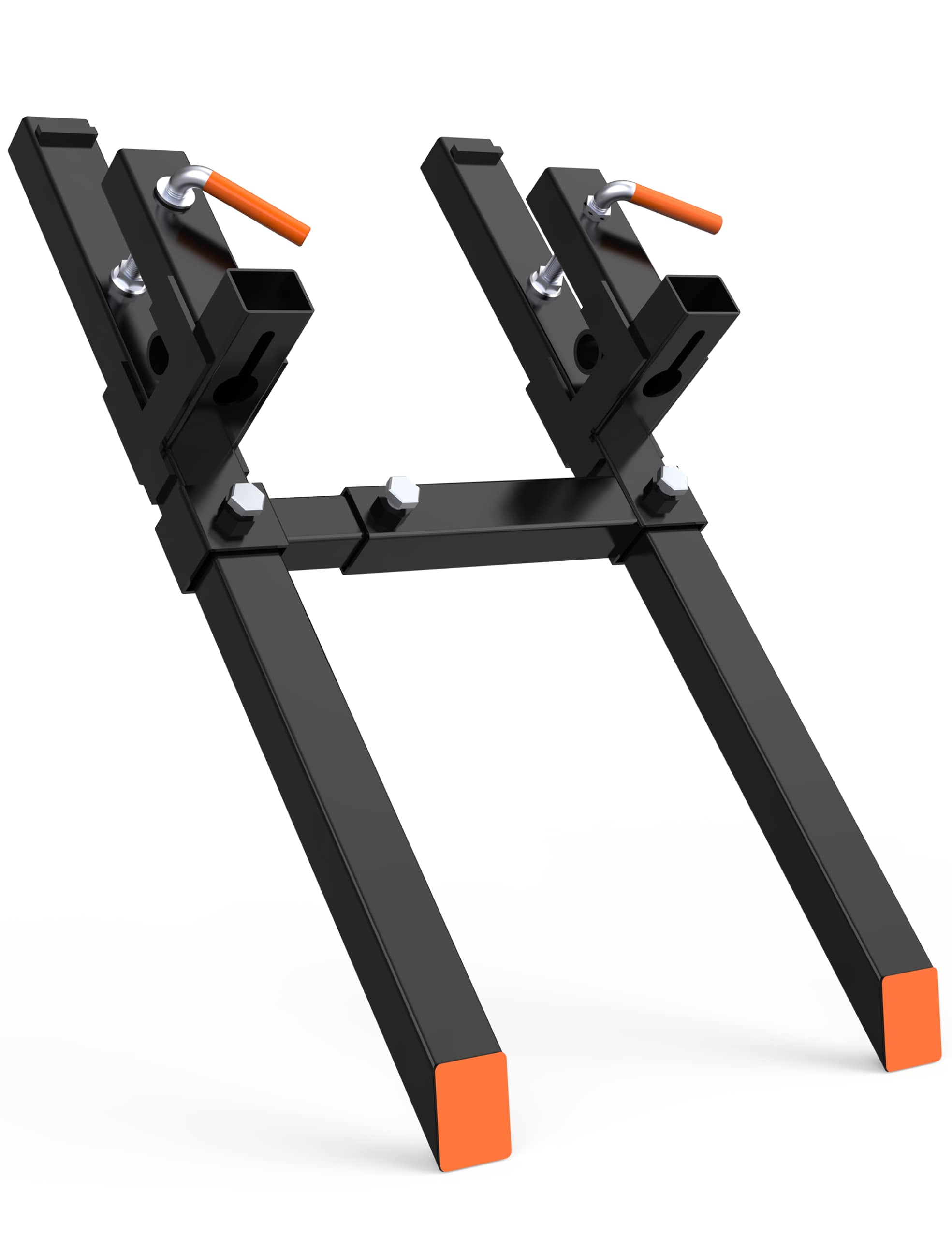 [4000 lbs] 60"Clamp-onForks with AdjustableBar for TractorLoaderSteer ...