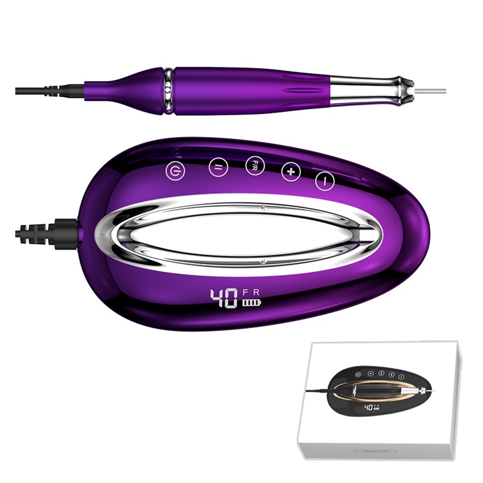 40000RPM Electric Nail Drill, Professional Cordless Nail Drill ...