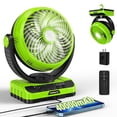 40000mAh Portable Camping Fan with LED Lantern - Rechargeable USB ...