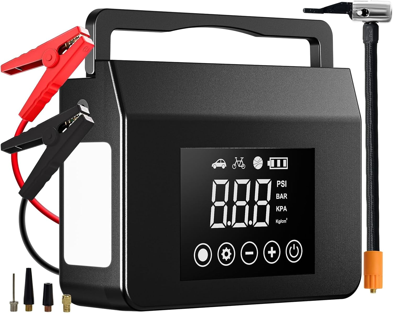 4000A Portable Jump Starter with Air Compressor, 12V Car Battery Power ...